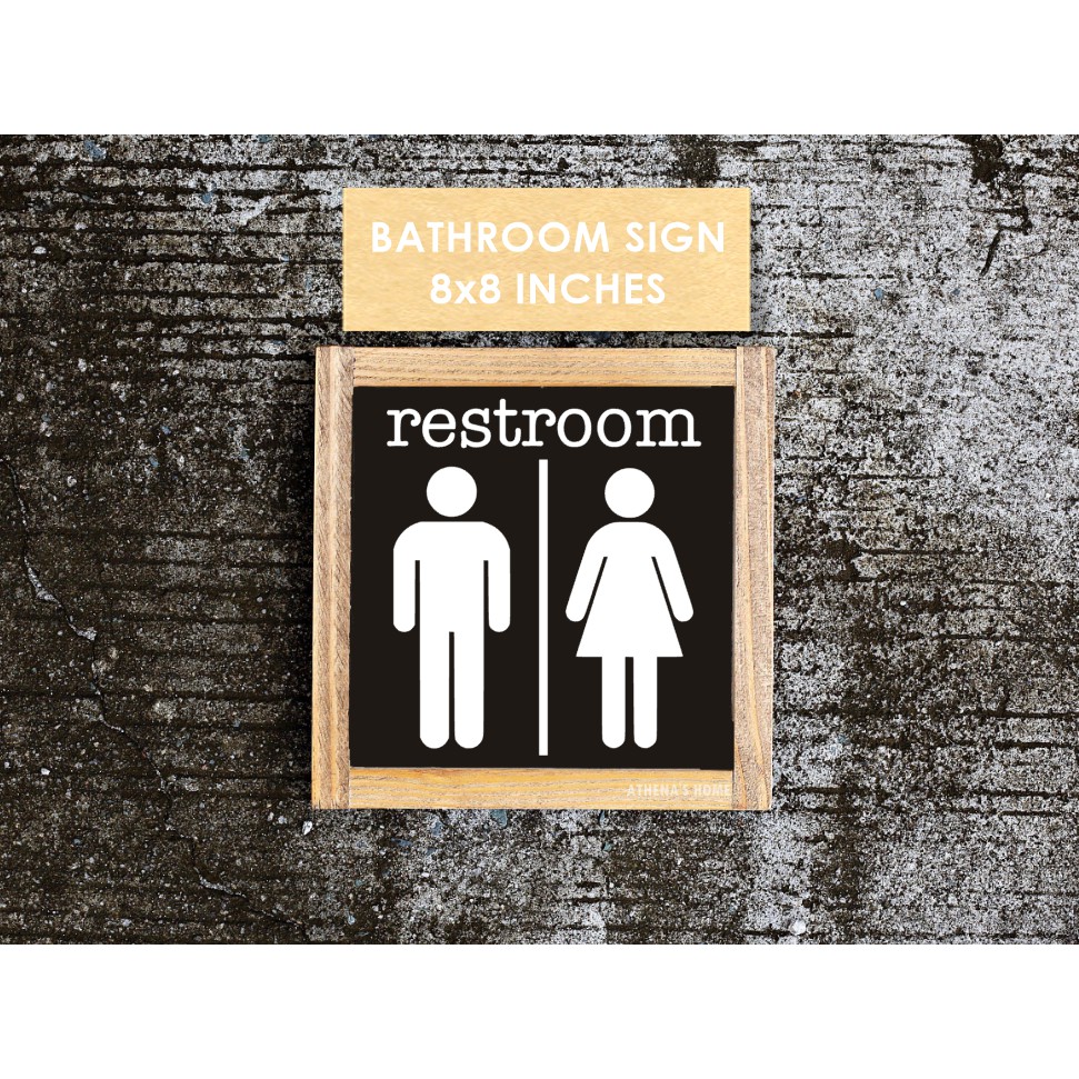 RESTROOM SIGN FARMHOUSE SIGN/RUSTIC DECOR | Shopee Philippines