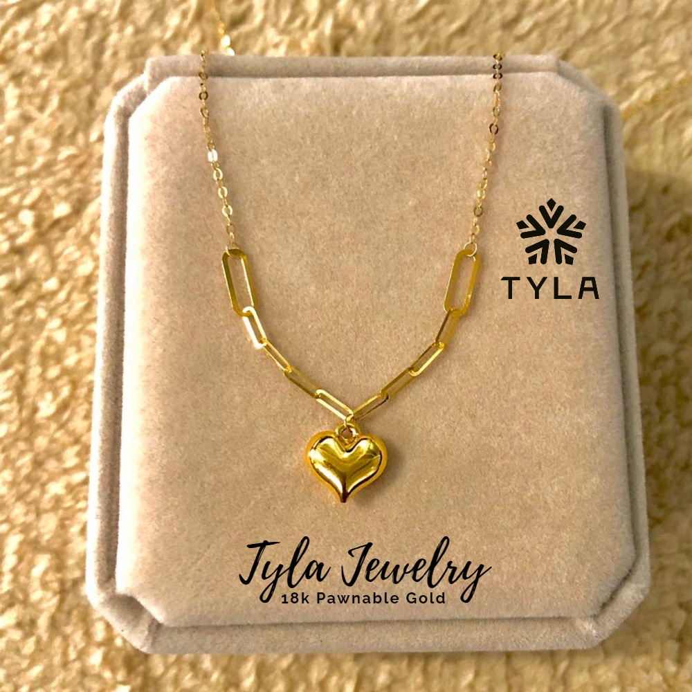 Tyla 18K Gold Necklace Heart Shape Chain Necklace For Women Jewelry ...