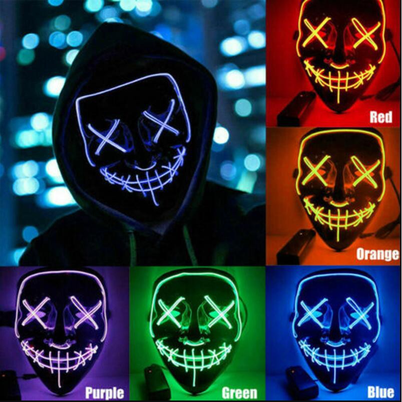 Readystock LED Stitched Light Up Mask The Purge Movie Fluorescent ...