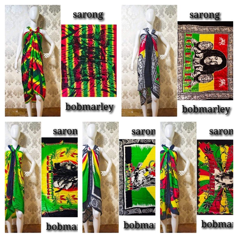Bob Marley Shawl/Rasta Sarong/Dashiki Balabal/Bohemian Scarf | Shopee ...