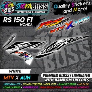 Honda RS 150 Fi (MTV x AUN) [WHITE] Stock Decals【PREMIUM GLOSSY ...