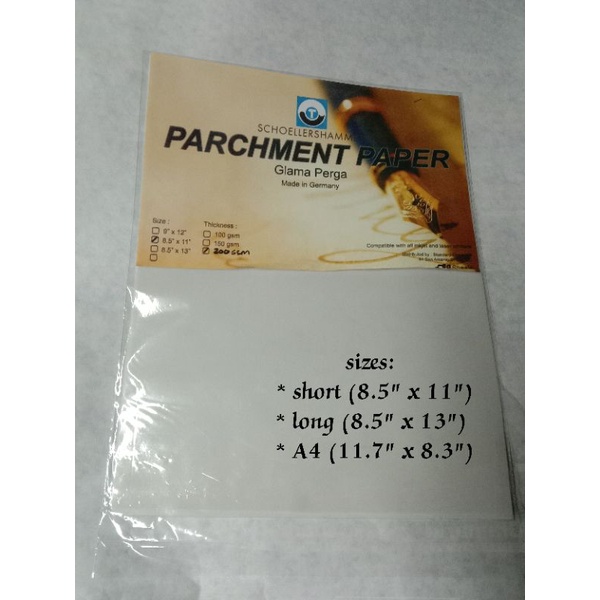 Parchment Paper, 200gms, 10 pcs per pack | Shopee Philippines