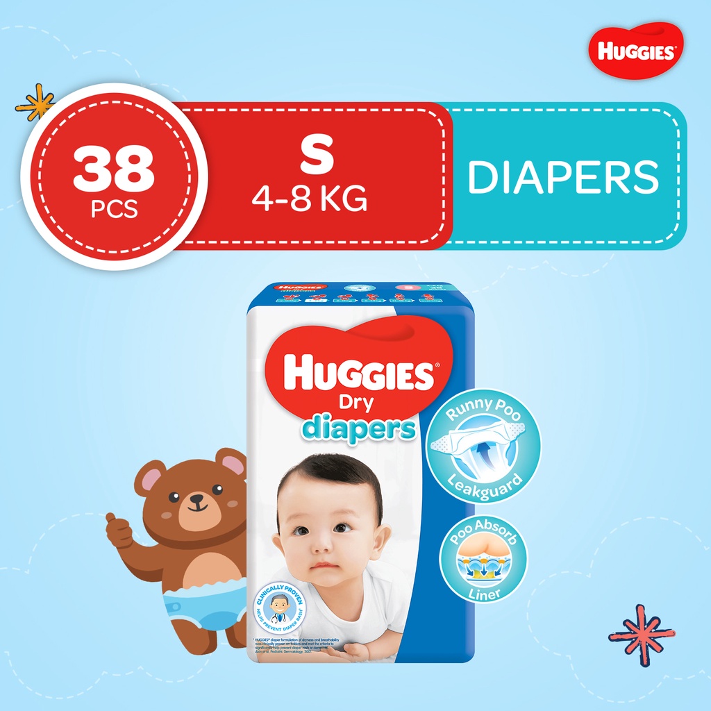 Huggies Dry Diapers Small 38 pcs | Shopee Philippines