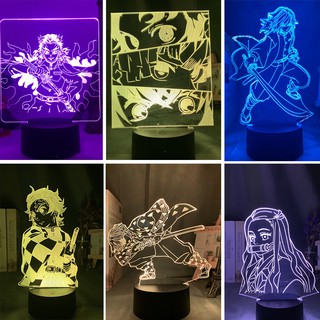 3D Lamp Demon Slayer Night Lights Kamado Tanjirou Nezuko Acrylic LED ...