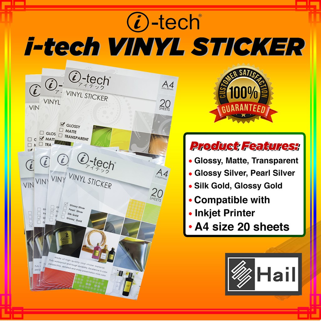 I-tech vinyl sticker waterproof A4 [20 sheets] | Shopee Philippines