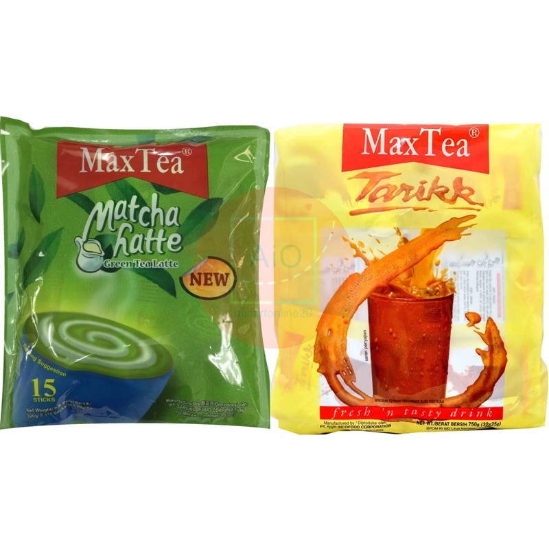 MaxTea Matcha Latte Green Tea Latte (15 Sachets), MaxTea Bubble Milk ...