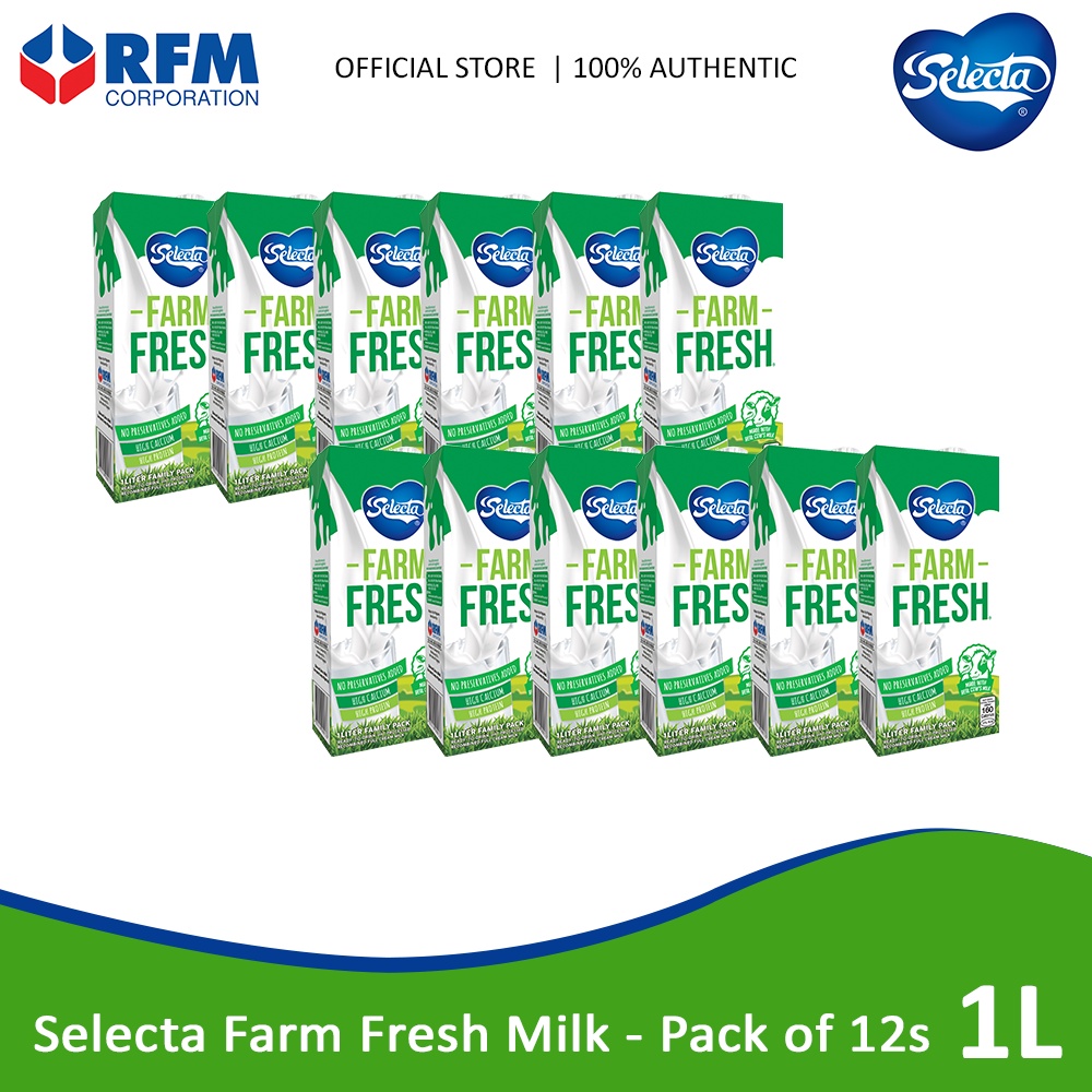 Selecta Farm Fresh Milk 1 Liter - pack of 12s | Shopee Philippines