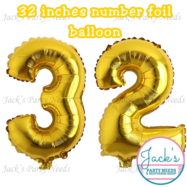Gold Number Foil Balloons 32 inches 0 to 9 | Shopee Philippines