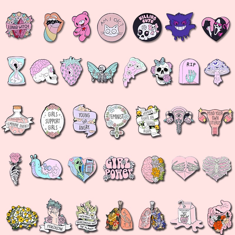 Girl Power Enamel Pins Feminism Brooch Badges Self Love The Future Is