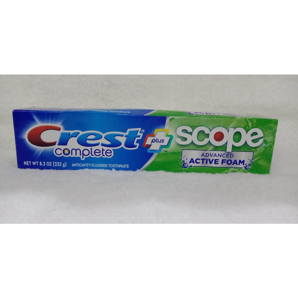 CREST COMPLETE plus SCOPE ADVANCE ACTIVE FOAM ANTICAVITY FLOURIDE ...
