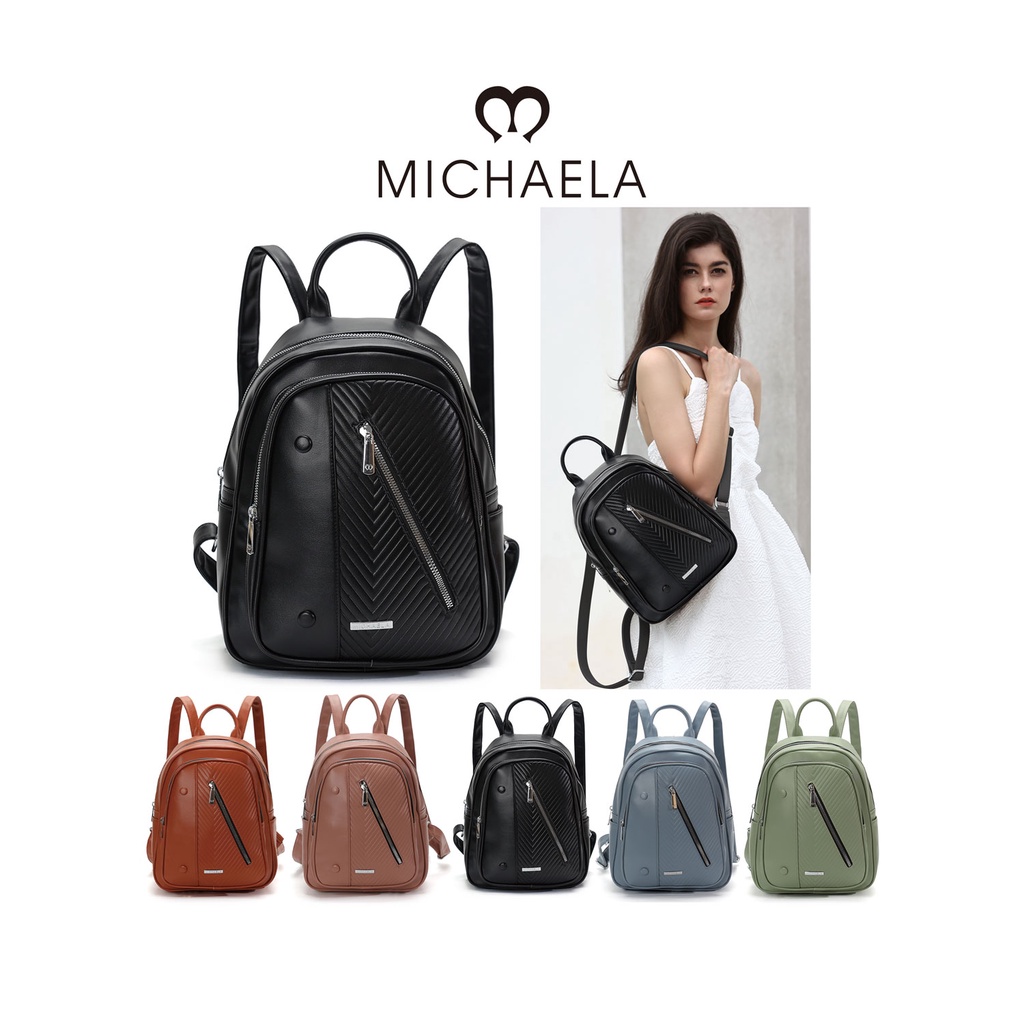 MICHAELA College Backpack for Women Irregular Front Zipper Travel ...