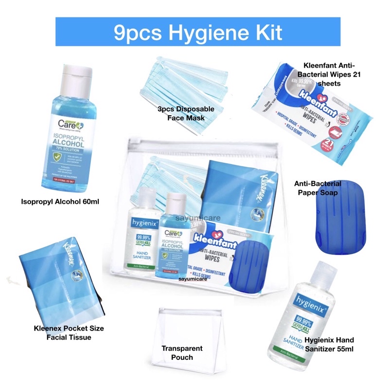 Hygiene Kit 9 In1 New Normal Alcohol Facial Tissue Sanitizer