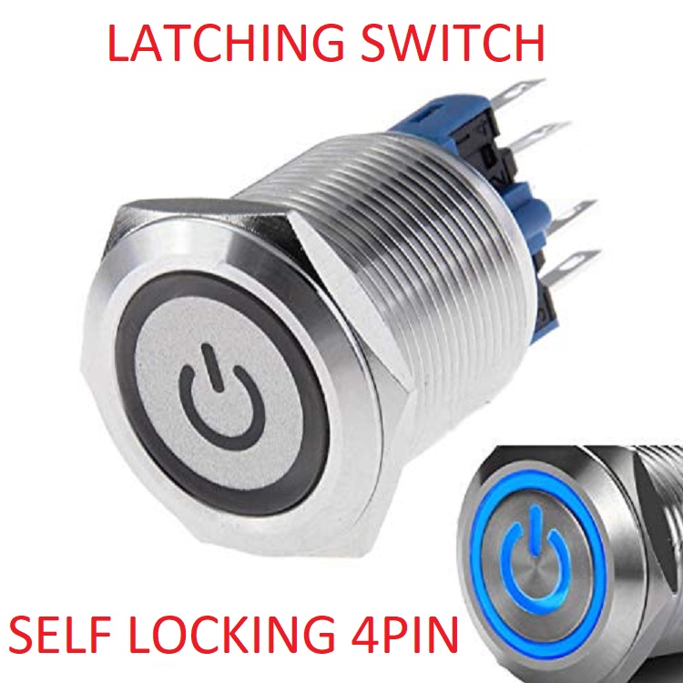 15A 12v/24v 19mm 22mm Metal Button Self-locking Switch LED Lamp with ...