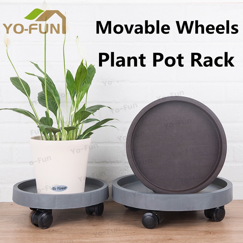 Potted Plant Stand Movable Universal Wheel Flower Pot Rack Supports ...