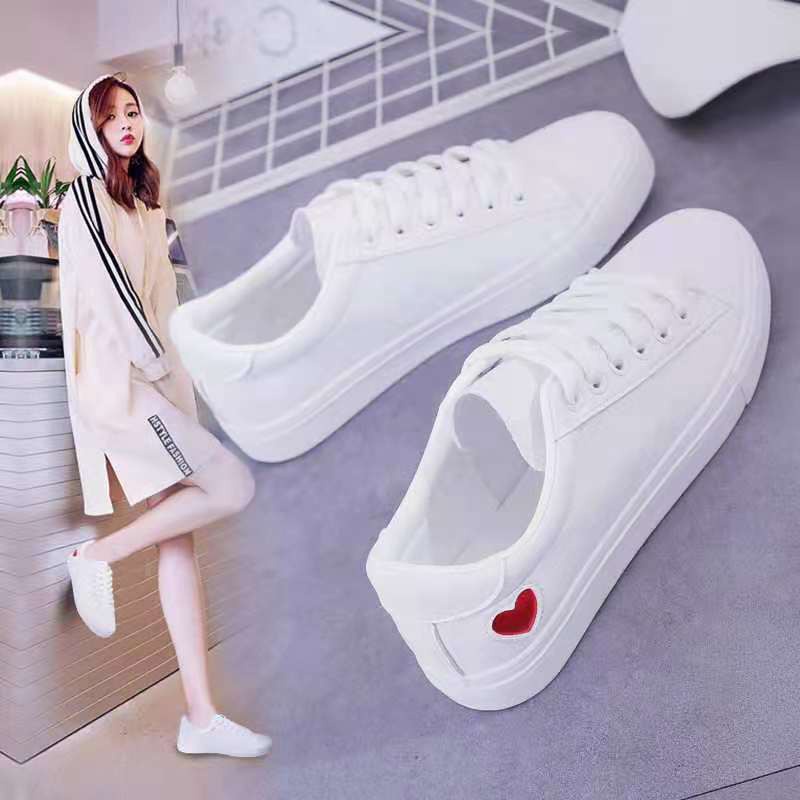 Bestseller love white shoes student shoes and women's shoes | Shopee ...