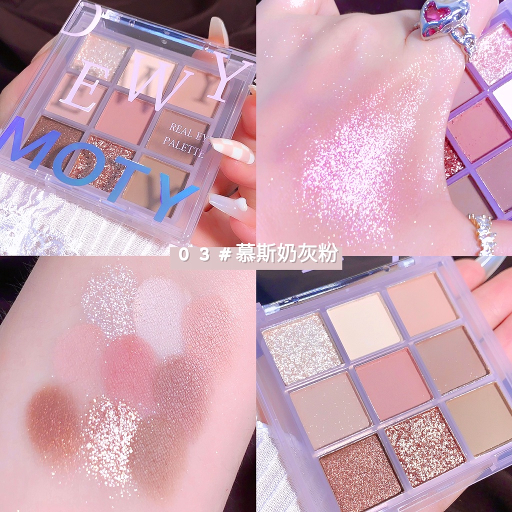 MOTY 9 Colours Long Lasting Transparent Acrylic Eyeshadow Palette ...
