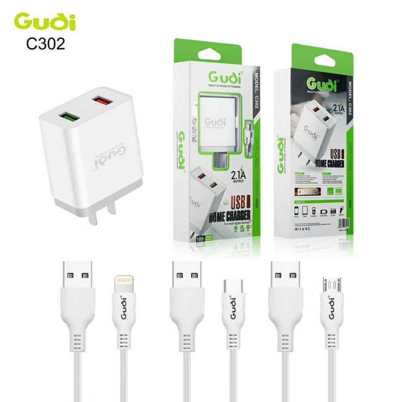 Gudi C302 2 USB Data Cable Fast Charger 2.1A | Shopee Philippines