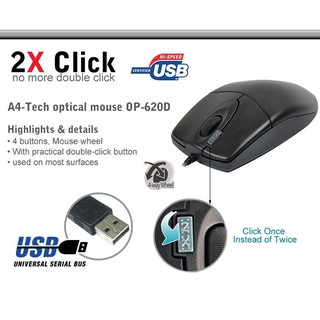 Universal Optical Mouse 2x click Usb wired mouse OP-620D | Shopee ...