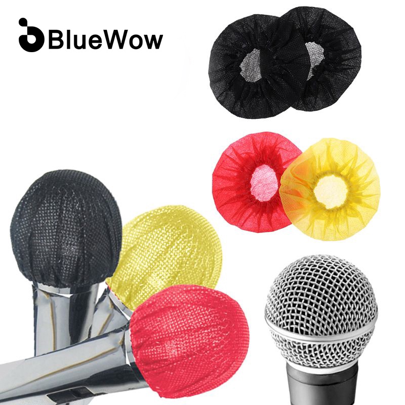 BlueWow 20 Pcs Disposable Sanitary Microphone Cover For Karaoke Black ...