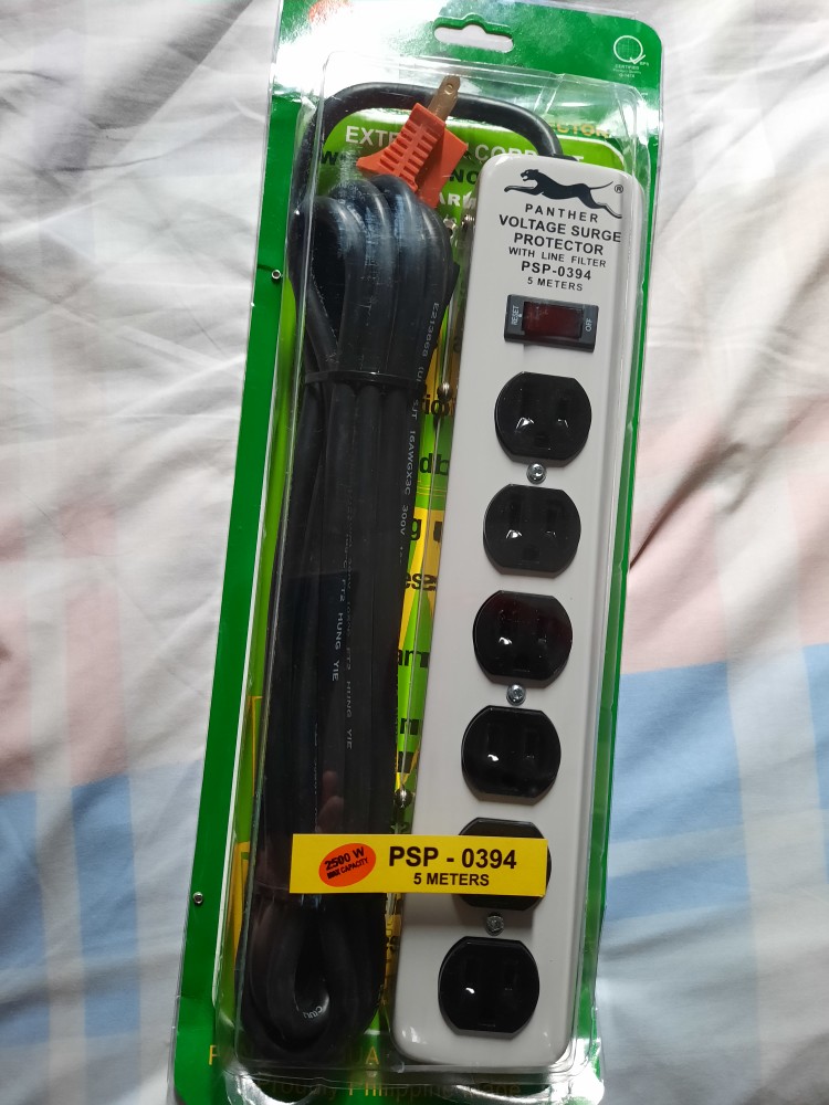 Panther Voltage Surge Protector with Line Filter 6 Outlet Extension ...