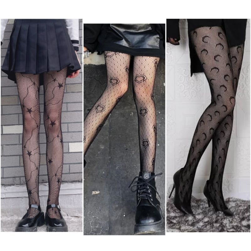 Alienated Shop | P2 Star Heart Moon Stocking Gothic Grunge Witch Punk ...