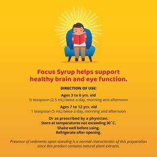 Focus Syrup Brain & Eye Supplement for Kids - 120ml | Shopee Philippines