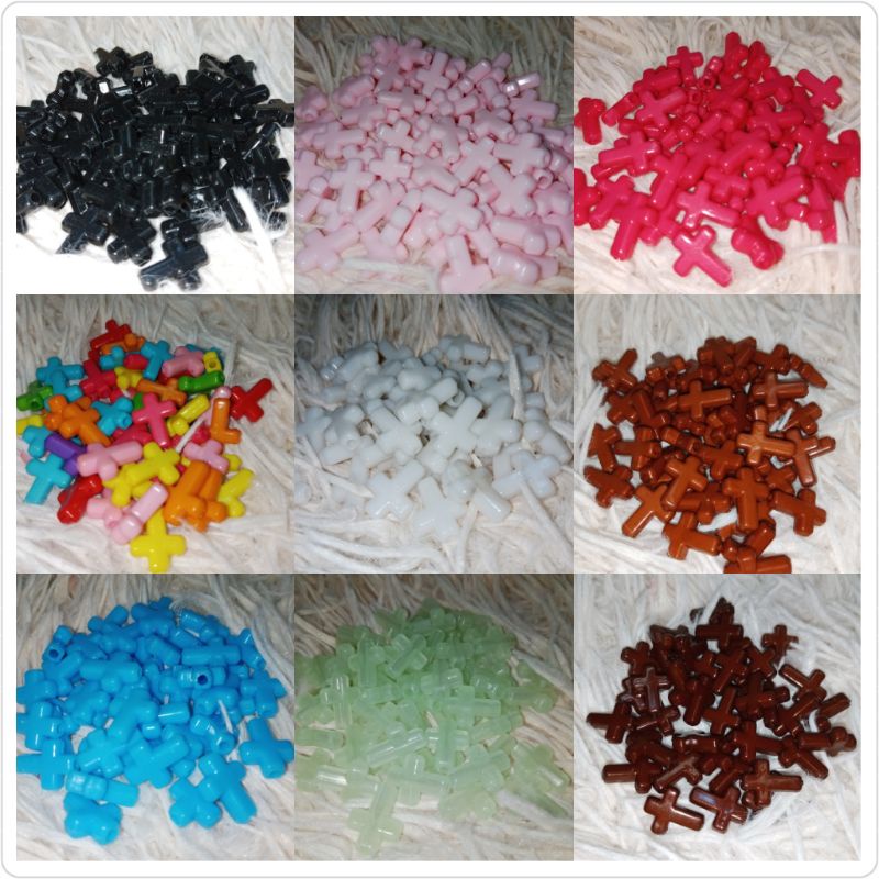 50pcs Small Plastic Cross Beads Souvenir | Shopee Philippines