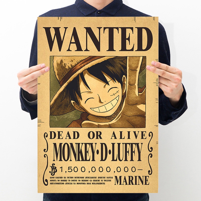 One Piece Wanted Poster One Piece Wallpaper Big Size 42*29cm Vintage ...