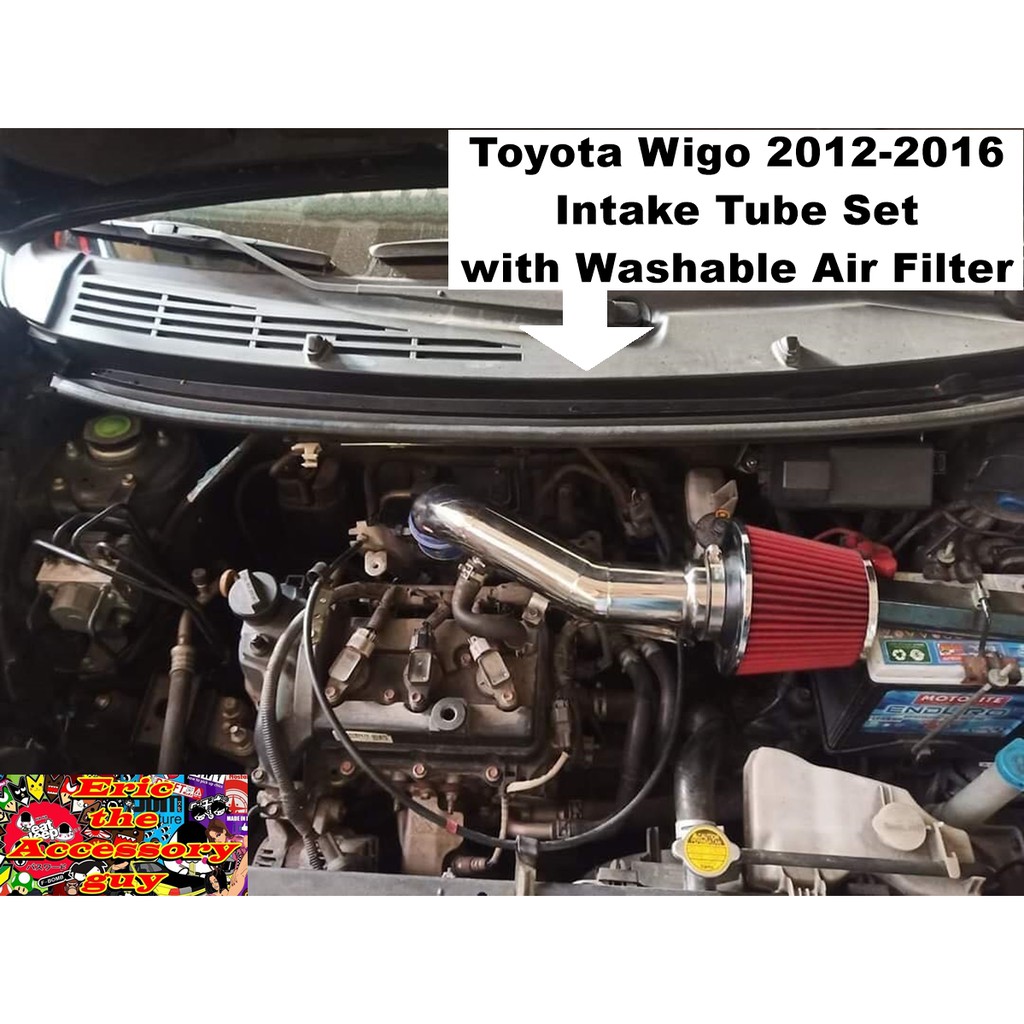 Toyota Wigo Performance Air intake tube set with RED Simota Air Filter ...