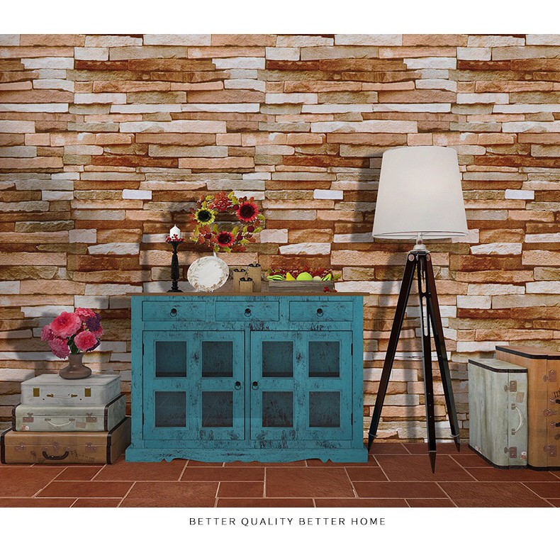 shop Wallpaper 10M*45CM PVC Self adhesive Waterproof Floral Wallpaper ...