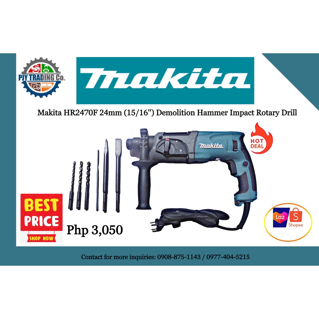 Makita HR2470F 24mm Demolition Hammer Impact Rotary Drill | Shopee Philippines