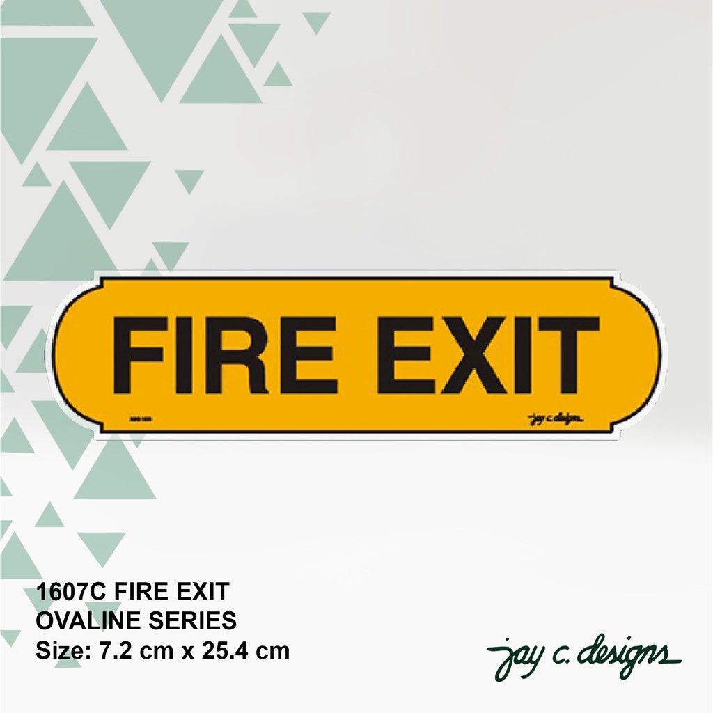 Jay C. Designs Acrylic Sign Fire Exit Signage C 1607 | Shopee Philippines