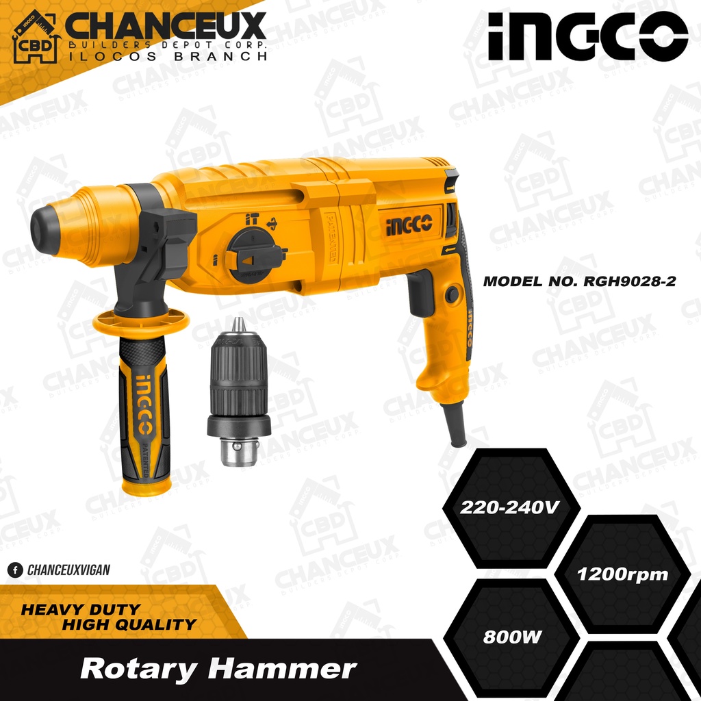 RGH9028-2 INGCO ROTARY HAMMER 800W (W/CHUCK) | Shopee Philippines
