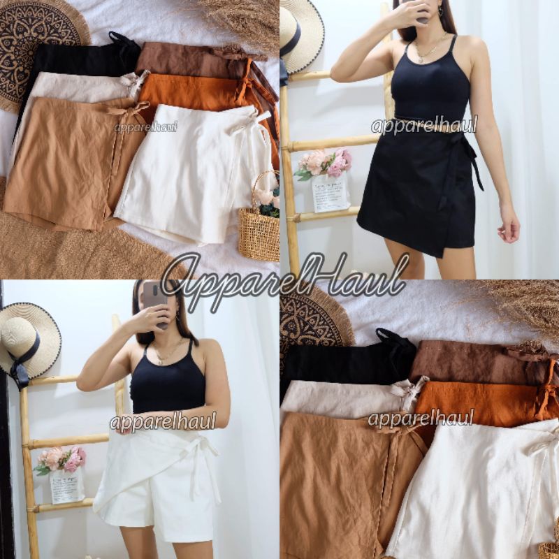 AH Woven Plain Palda Shorts Women ( Skort / Skirt | Best for Small ...