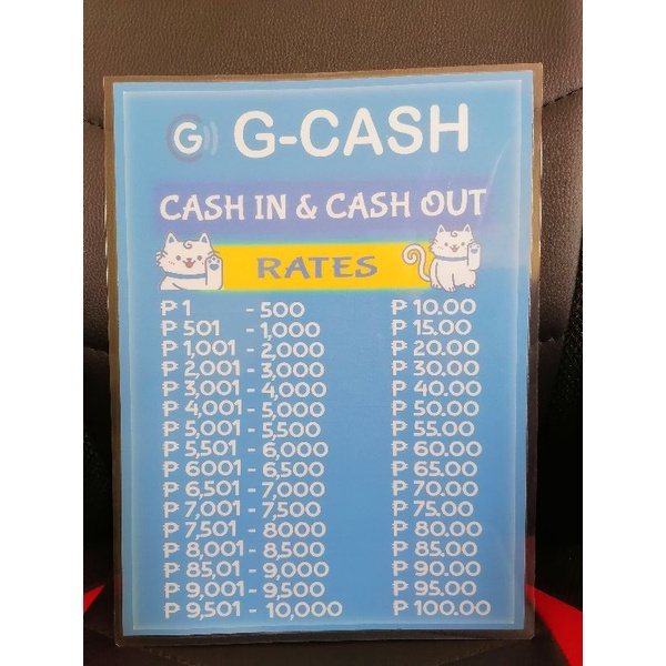 LAMINATED GCASH RATES | Shopee Philippines