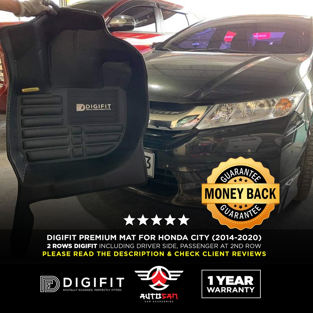 Honda CITY 2014-2020 (2 Rows) Premium DigiFit Mat (Genuine & Exclusive ...