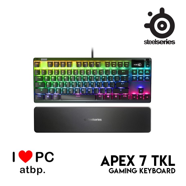 SteelSeries Apex 7 TKL Mechanical Gaming Keyboard (RGB, OLED Smart Display, Magnetic Wrist Rest ...