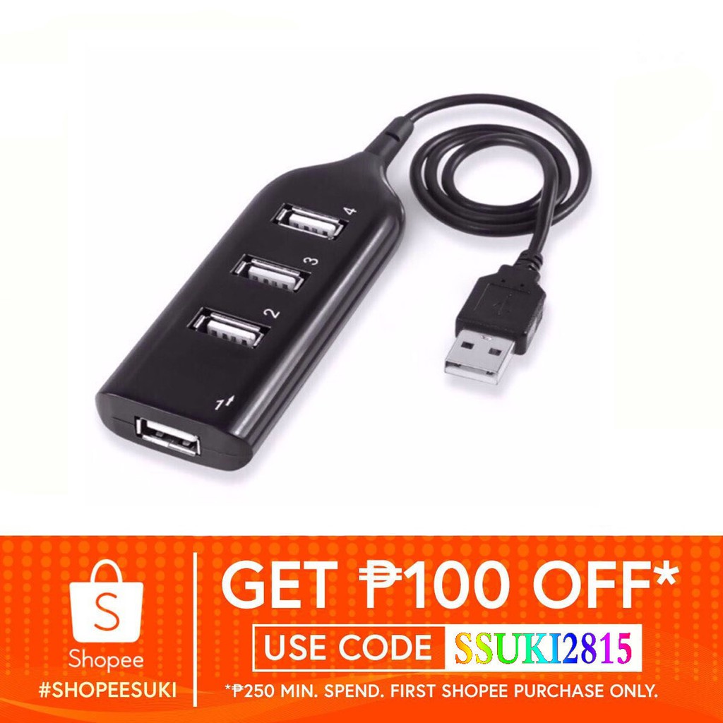 High Speed USB 2.0 Hub 4 Ports Portable USB Hub | Shopee Philippines