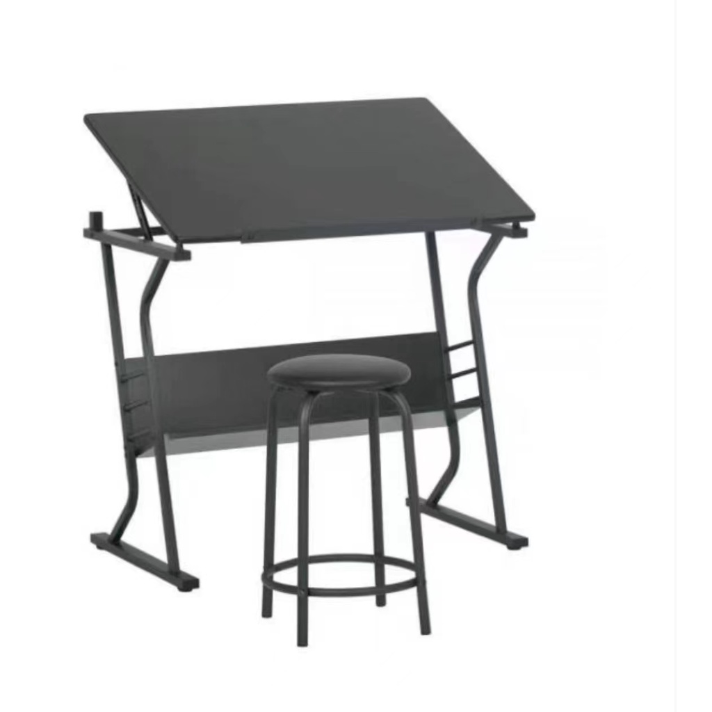 Drafting glass table with extra side table drawers | Shopee Philippines