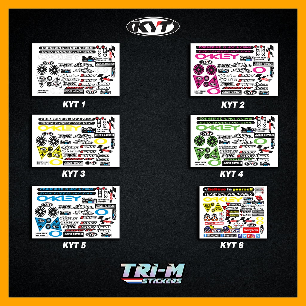 KYT Holographic and Glossy Helmet Visor Stickers | Shopee Philippines