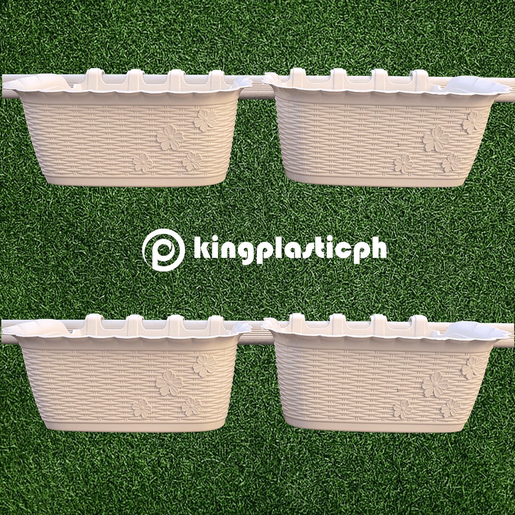 Medium Vertical Hanging Pot Plant Box Planters Rattan Floral Wall ...