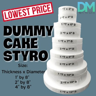 Dummy Cake Styro Round Size: (Diameter X Height )4x2 I 4x4 I 5x2 I 5x4 ...