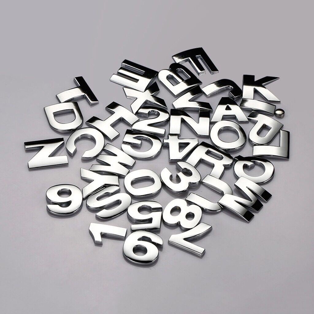 Authentic 3D Alphabet and Number Car Logo Sticker/Decals/Embled ...