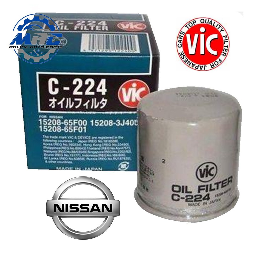 VIC C224 C-224 Oil Filter Japan for Nissan Sentra , Nissan Cefiro , Nissan X-Trail | Shopee ...