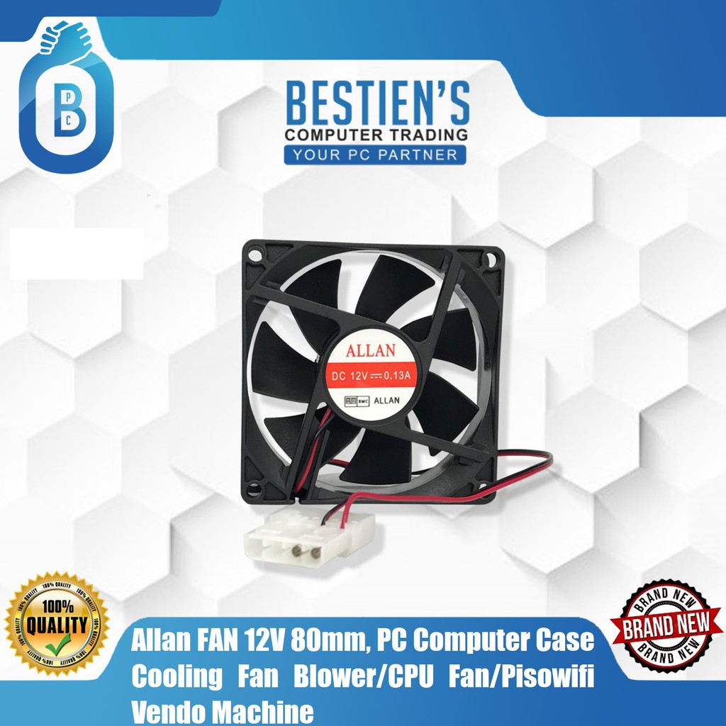 Allan FAN 12V 80mm, PC Computer Case Cooling Fan Blower/ CPU Fan ...