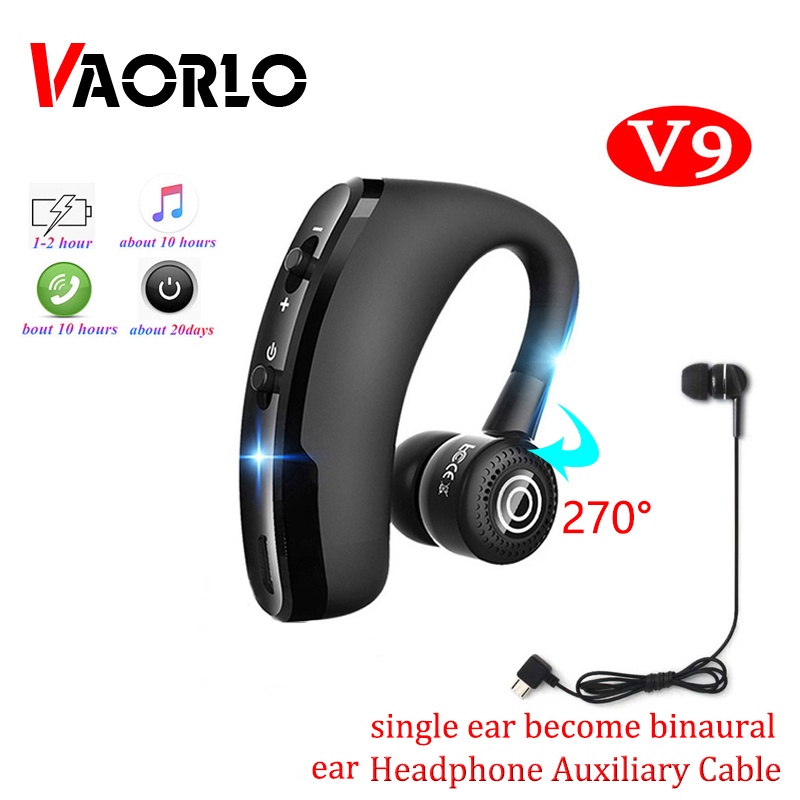 VAORLO NEW V9 Bluetooth Earphone Sport Driver Car Wireless Headphone With Mic HD Handsfree ...