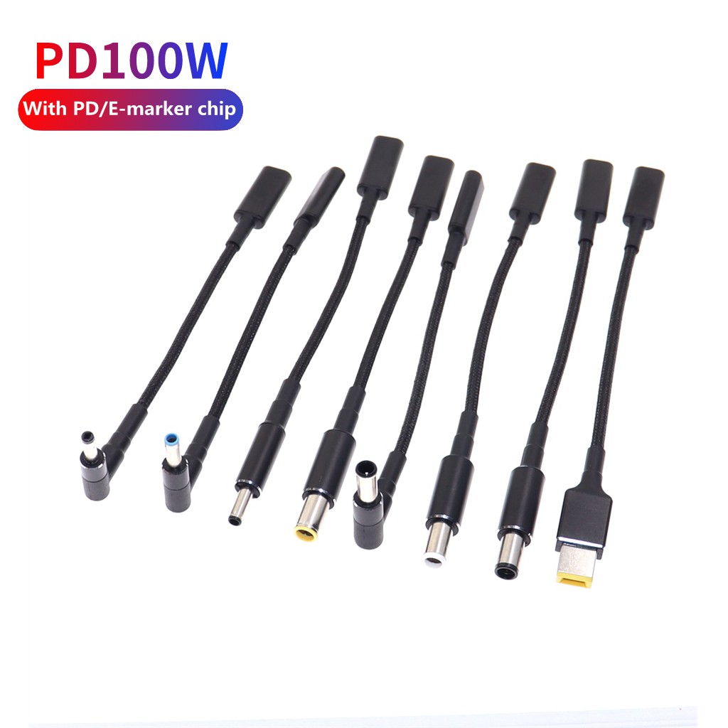 100W Universal Laptop Power Adapter Connector Fast Charging Cable Cord ...