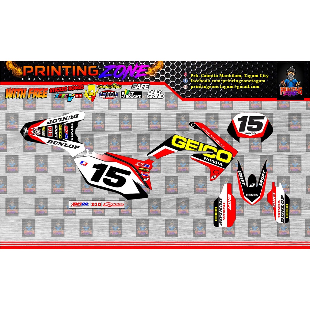 HONDA CRF 250R Year Model: 2010 2011 2012 2013 Full Sticker Decals ...