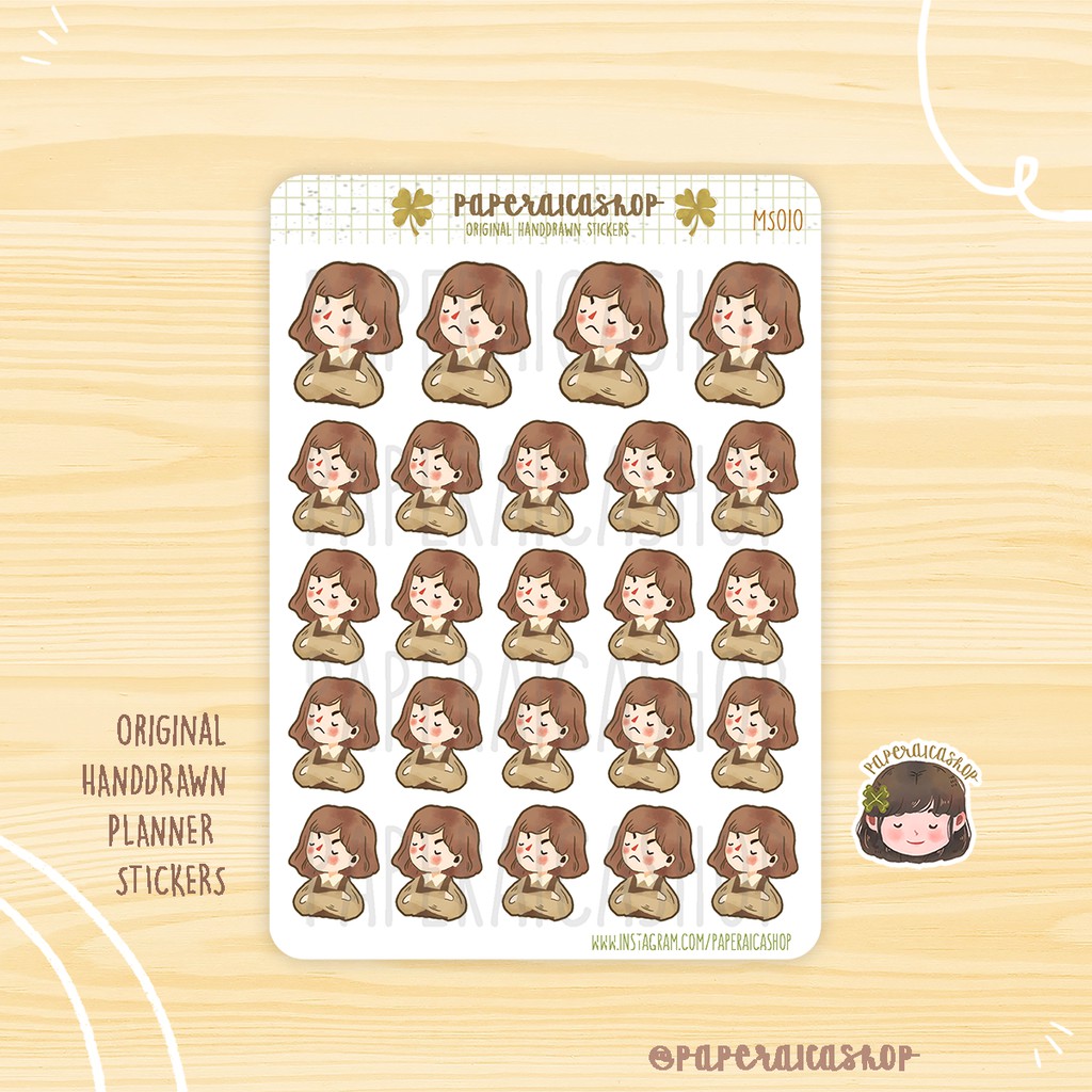 Cute Irritated Stickers, Cute Mad Stickers, Grumpy Stickers, Mood ...