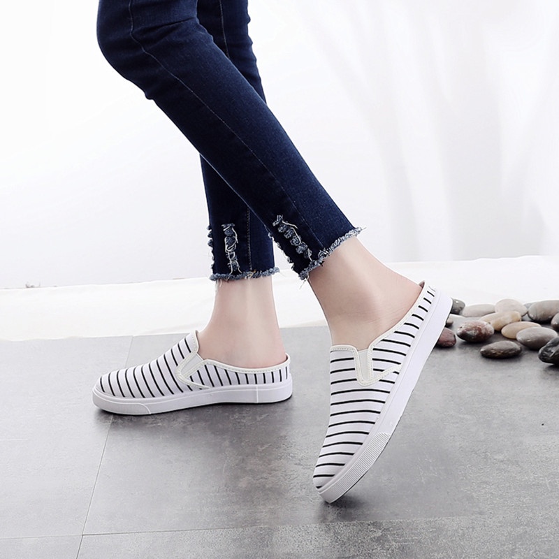 2022 korean fashion canvas half shoes | Shopee Philippines